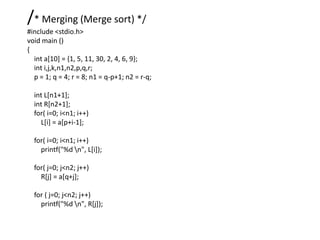 Merge sort-algorithm for computer science engineering students | PPT