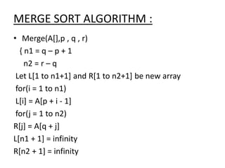 Merge sort-algorithm for computer science engineering students | PPTX