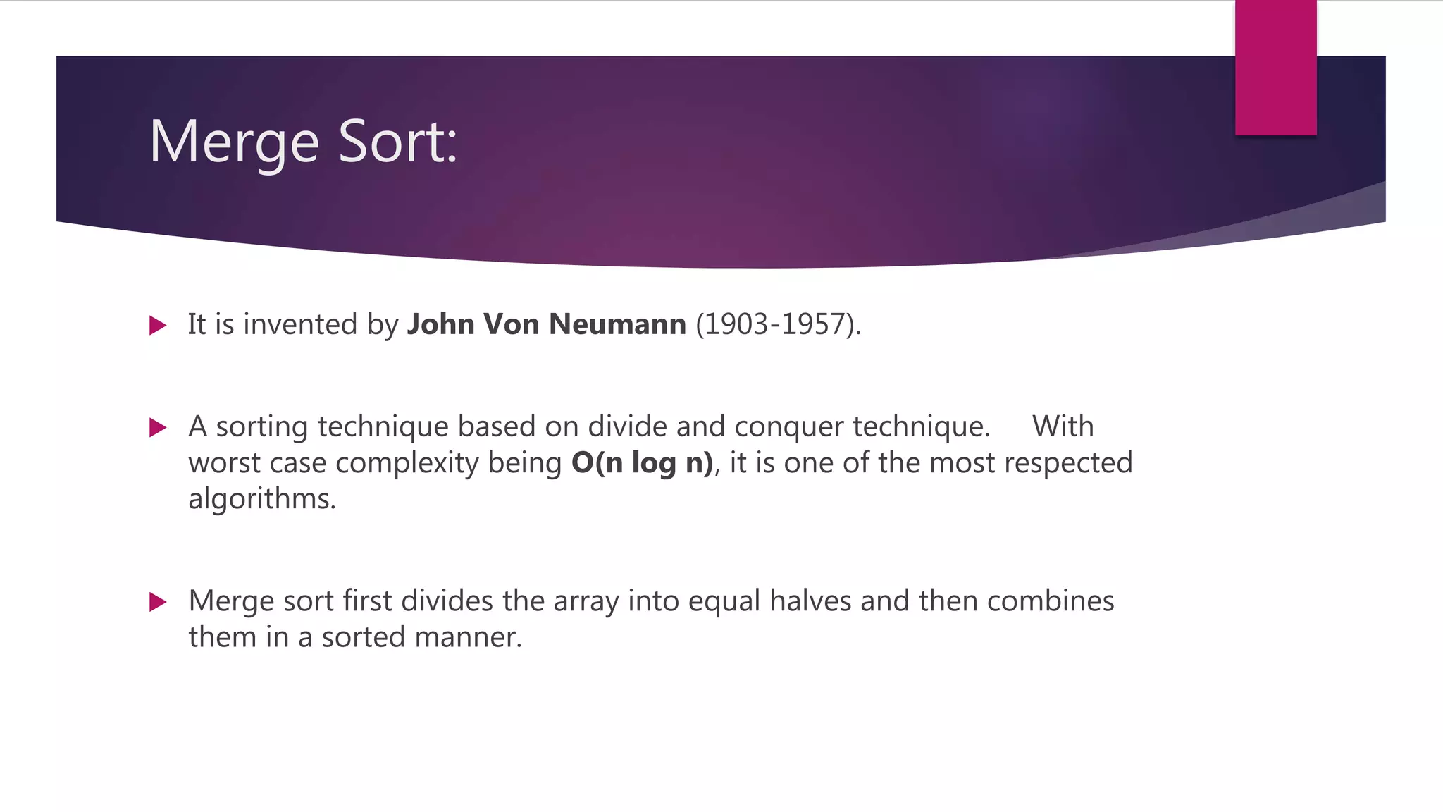 Merge and merge sorting | PPT