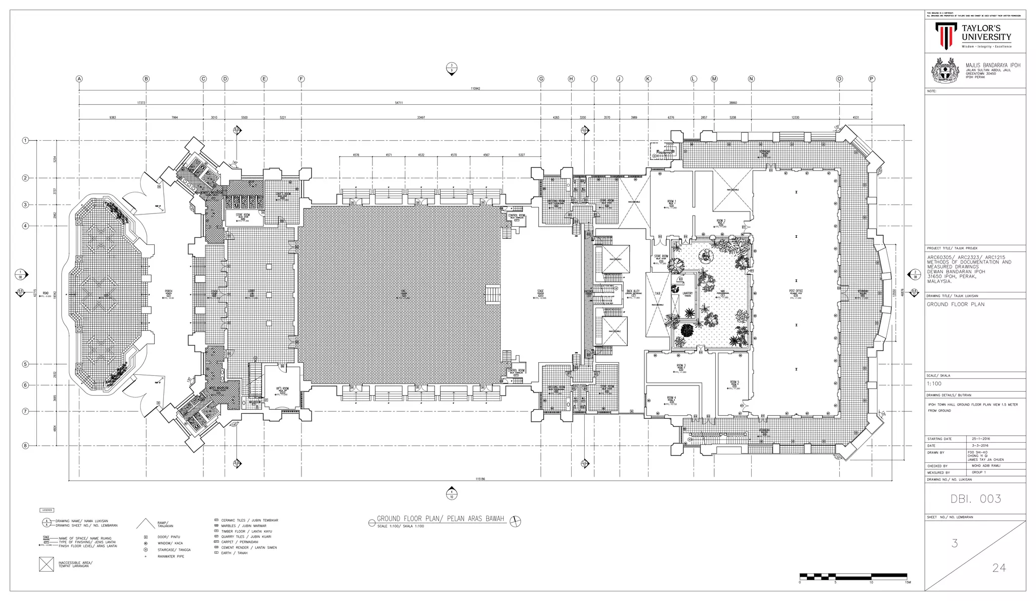 measured drawing dewan bandar ipoh | PDF