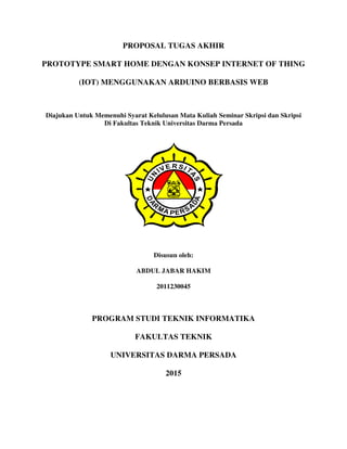 PROTOTYPE SMART HOME DENGAN KONSEP INTERNET OF THING (IOT) MENGGUNAKAN ...