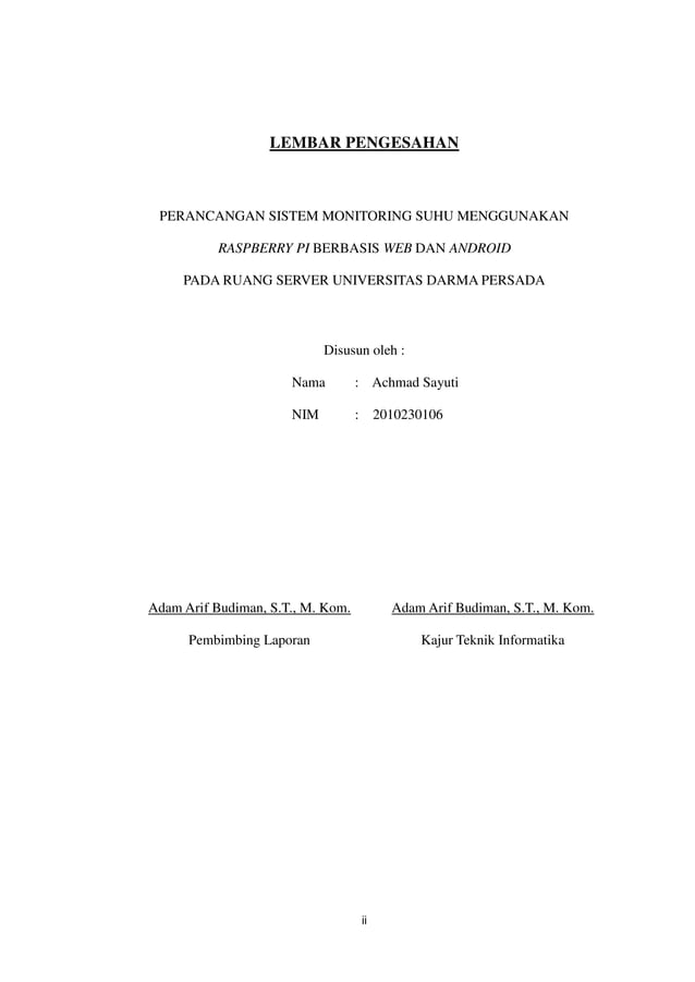 PERANCANGAN SISTEM MONITORING SUHU MENGGUNAKAN RASPBERRY PI BERBASIS ...