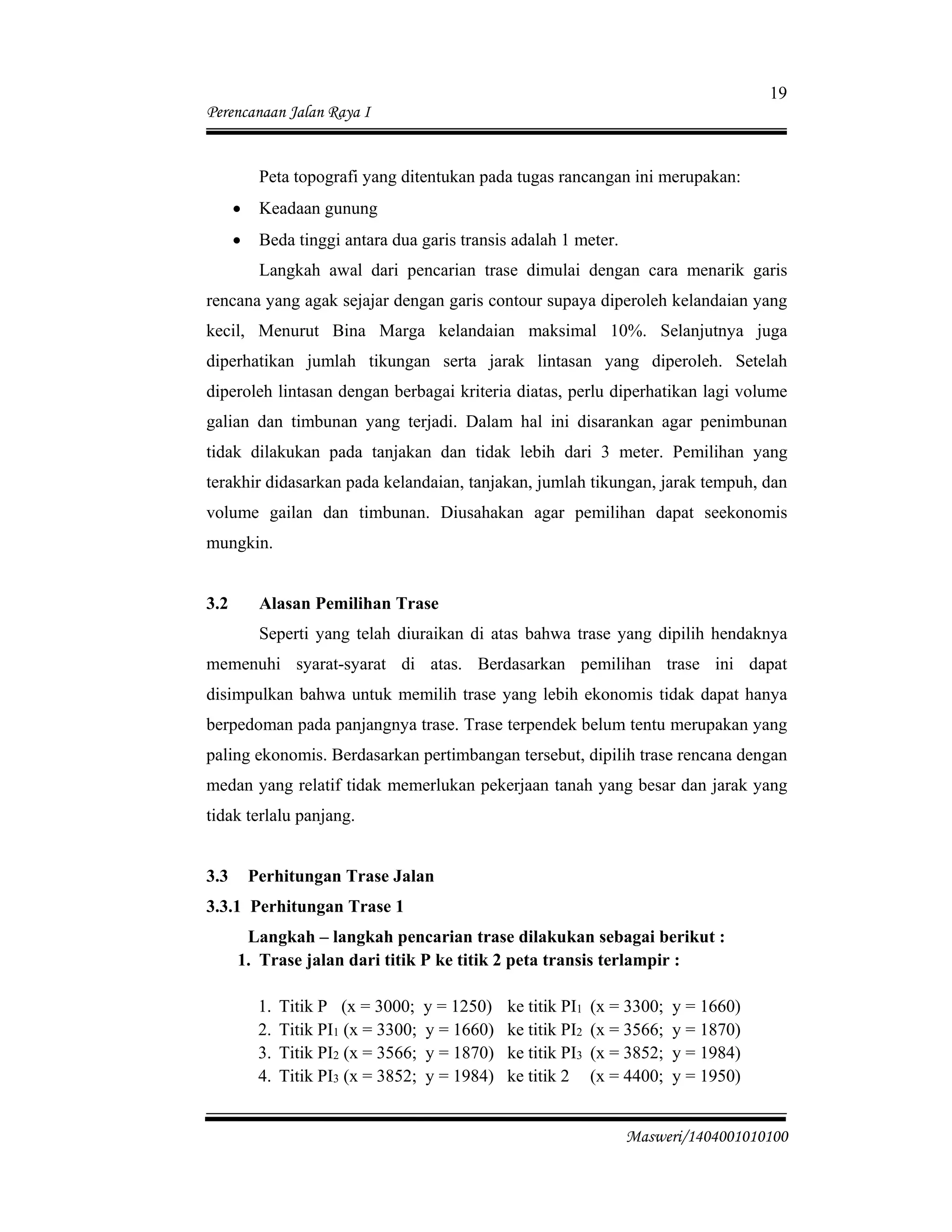 laporan Rancangan perkerasan jalan Raya I | PDF