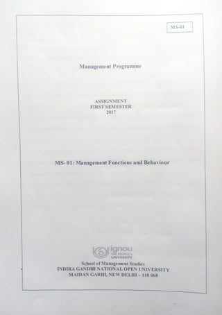 MS-01 Management Functions and Behavior | PDF
