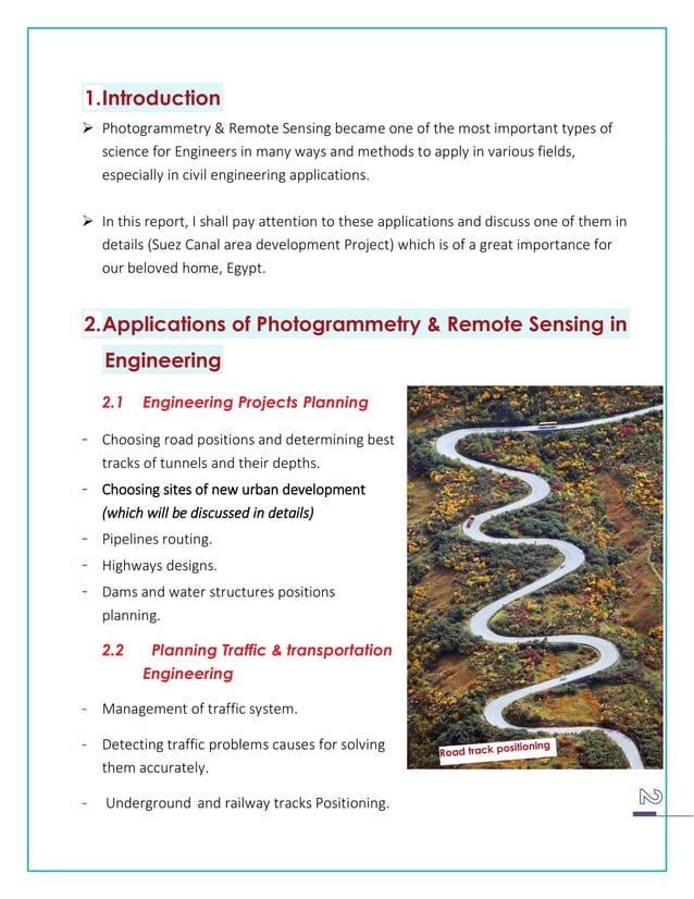 Photogrammetry & Remote Sensing applications in Engineering | PDF