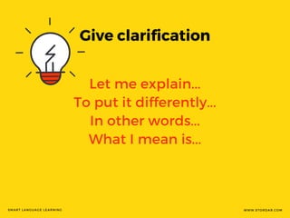 Ways to say 'I don't understand' / Asking for and giving clarifications ...