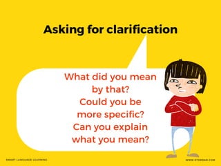 Ways to say 'I don't understand' / Asking for and giving clarifications ...