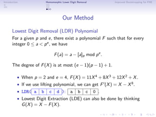 Homomorphic Lower Digit Removal and Improved FHE Bootstrapping by Kyoohyung Han | PPT