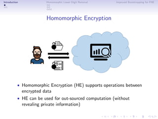 Homomorphic Lower Digit Removal and Improved FHE Bootstrapping by Kyoohyung Han | PPT
