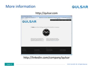 The New Qulsar : a precision timing & monitoring company | PPT