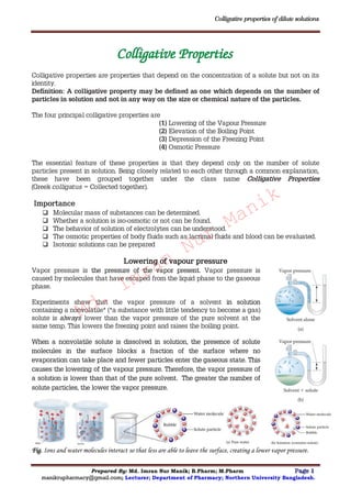 Colligative Properties