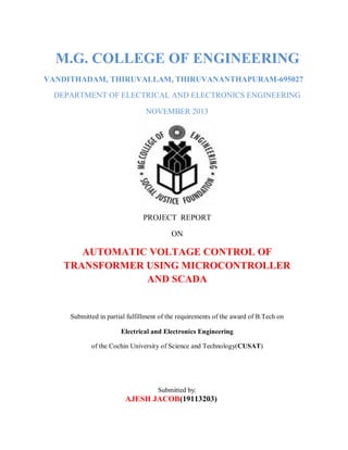 AUTOMATIC VOLTAGE CONTROL OF TRANSFORMER USING MICROCONTROLLER AND ...