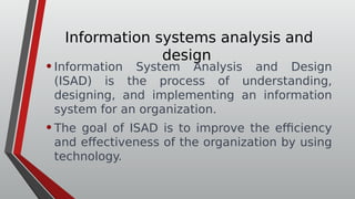 ISAD description and sdlc and its phases | PDF