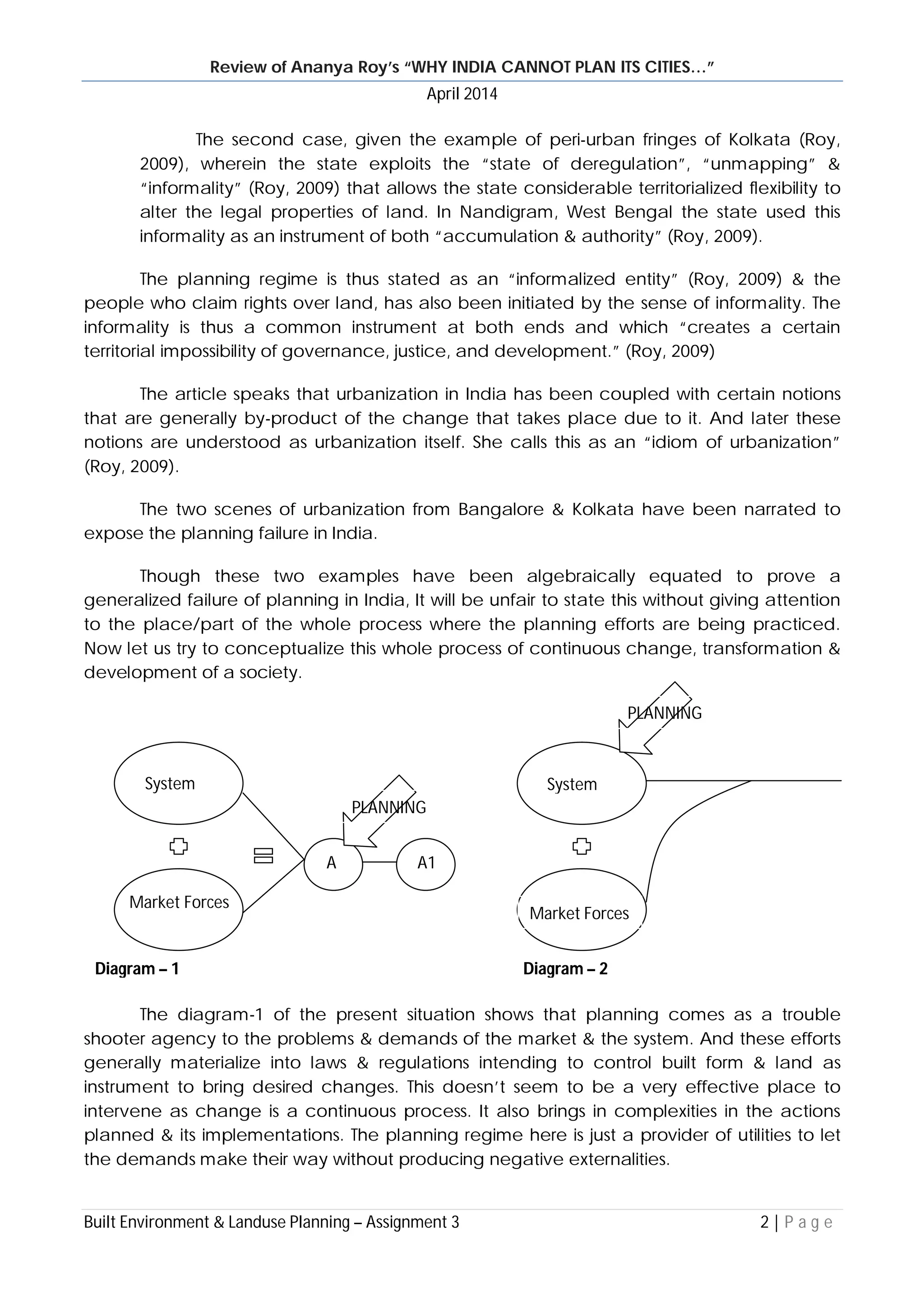 Review of Ananya Roy’s “Why India cannot plan its cities: informality ...
