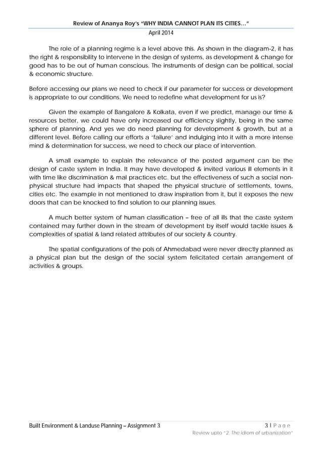 Review of Ananya Roy’s “Why India cannot plan its cities: informality, insurgence and the idiom ...