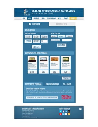 Detroit Public School Foundation Web Redesign | PDF