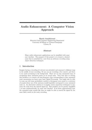 A computer vision approach to speech enhancement | PDF