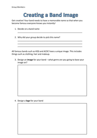 8A Rock Band Project | PDF