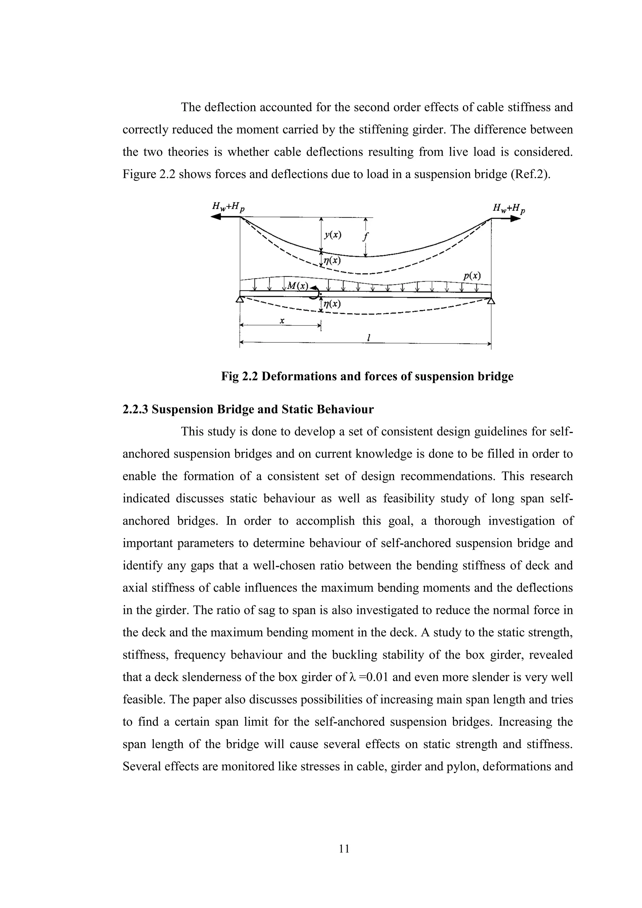 Modelling Analysis and Design of Self Anchored Suspension Bridge | PDF