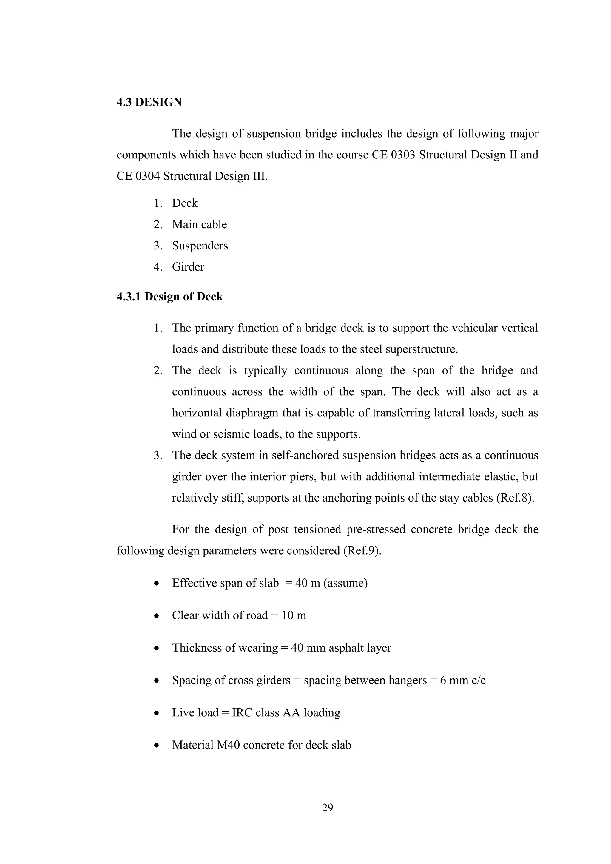 Modelling Analysis and Design of Self Anchored Suspension Bridge | PDF