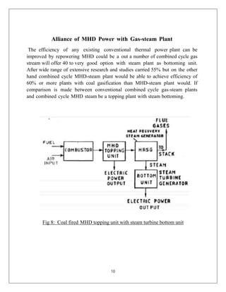 Seminar Report on MHD (Magneto Hydro Dynamics) | PDF