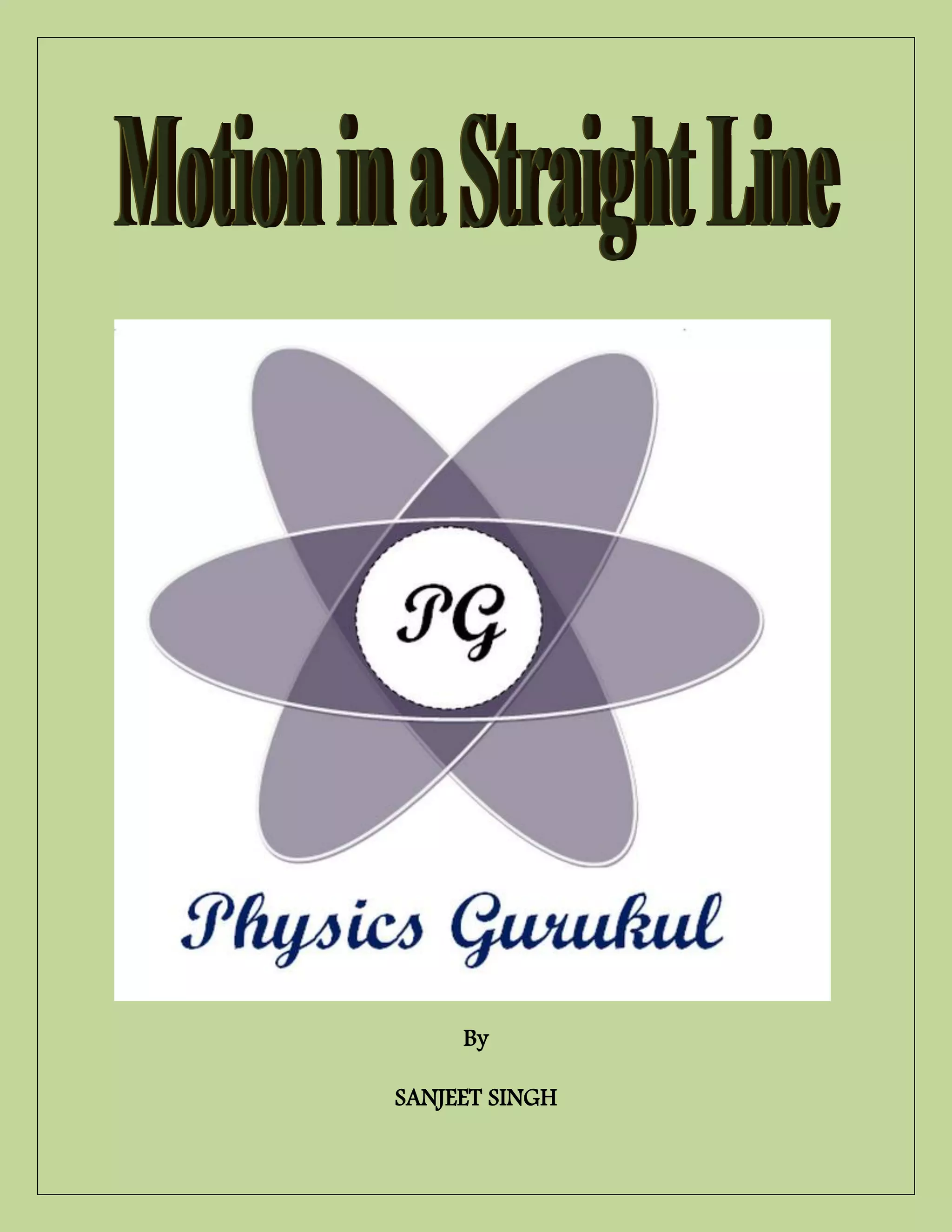 Motion in a straight line | PDF