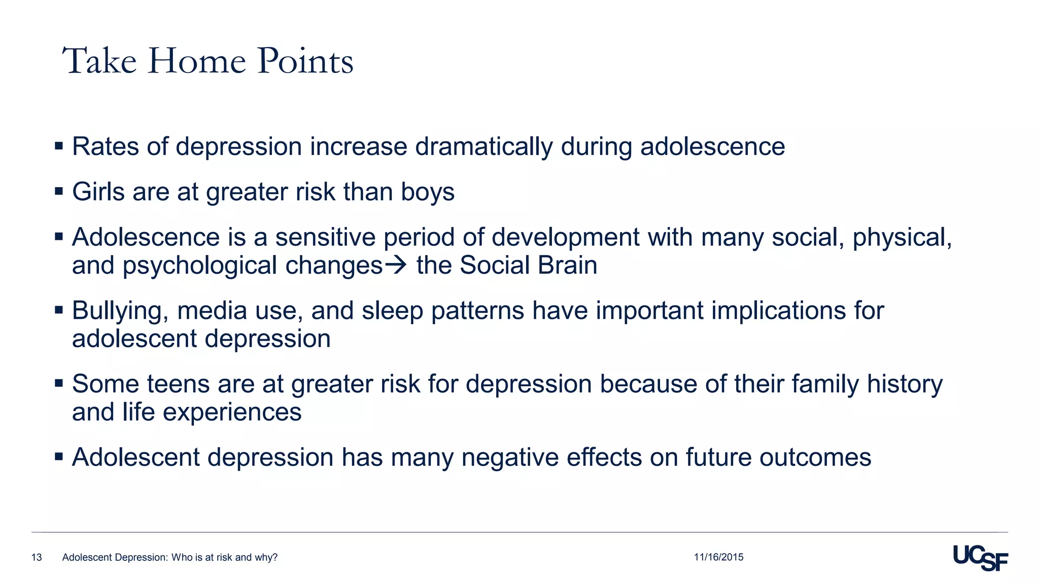 Adolescent Depression: What We All Should Know | PPTX