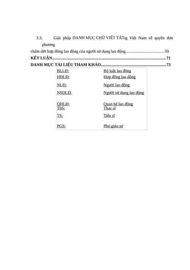 Đơn phương chấm dứt hợp đồng lao động của người sử dụng lao động theo pháp luật Việt Nam từ thực ...