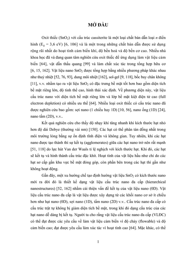 Nghiên cứu tổng hợp vật liệu SnO2 có cấu trúc nano đa cấp và ứng dụng trong cảm biến khí, xúc ...