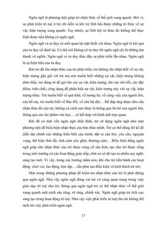 Một số biện pháp phát triển ngôn ngữ cho trẻ 5 – 6 tuổi trƣờng Mẫu Giáo Minh Tân- Xã Minh ...