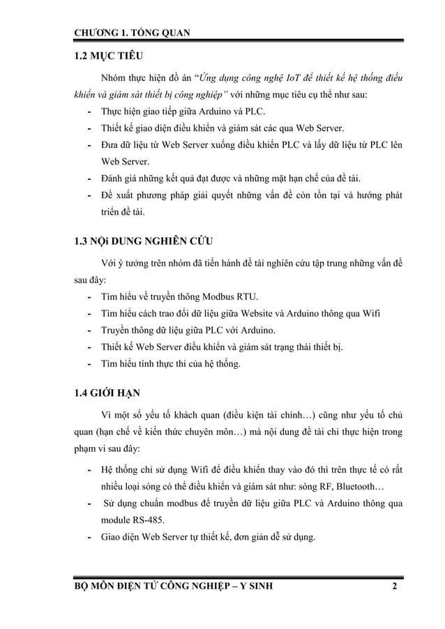 Ứng dụng công nghệ IoT để thiết kế hệ thống giám sát và điều khiển thiết bị công nghiệp | PDF