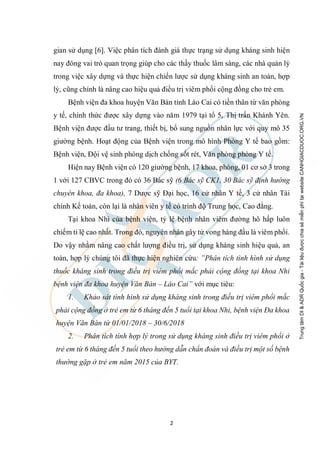 Luận văn: Phân tích tình hình sử dụng thuốc kháng sinh trong điều trị viêm phổi mắc phải cộng ...