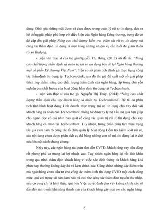 Luận văn: Thẩm định tín dụng trong hoạt động cho vay tiêu dùng tại Ngân hàng TMCP Kỹ thương Việt ...
