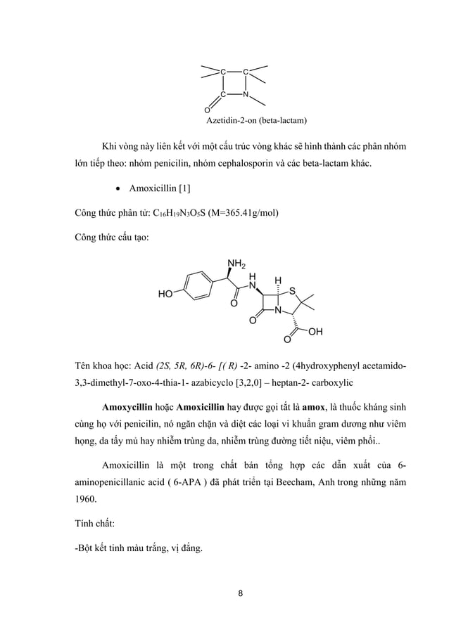 Luận văn: Nghiên cứu khả năng xử lý thuốc kháng sinh họ β- lactam trong môi trường nước bằng ...