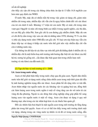 Luận văn: Phân tích các phương pháp xử lý kim loại nặng trong nước | PDF