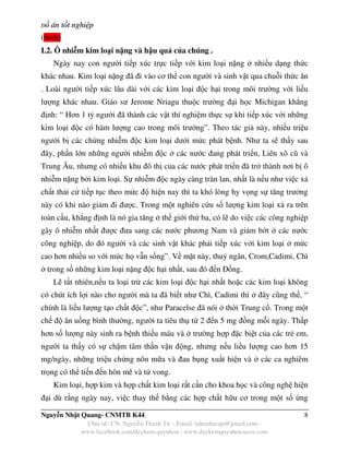 Luận văn: Phân tích các phương pháp xử lý kim loại nặng trong nước | PDF