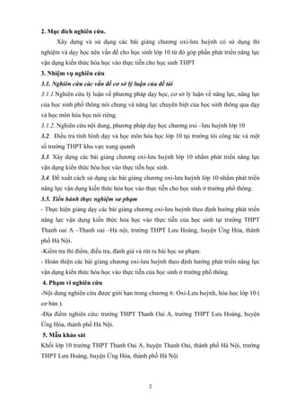 Luận văn: Phát triển năng lực vận dụng kiến thức hóa học vào thực tiễn qua dạy học sử dụng thí ...