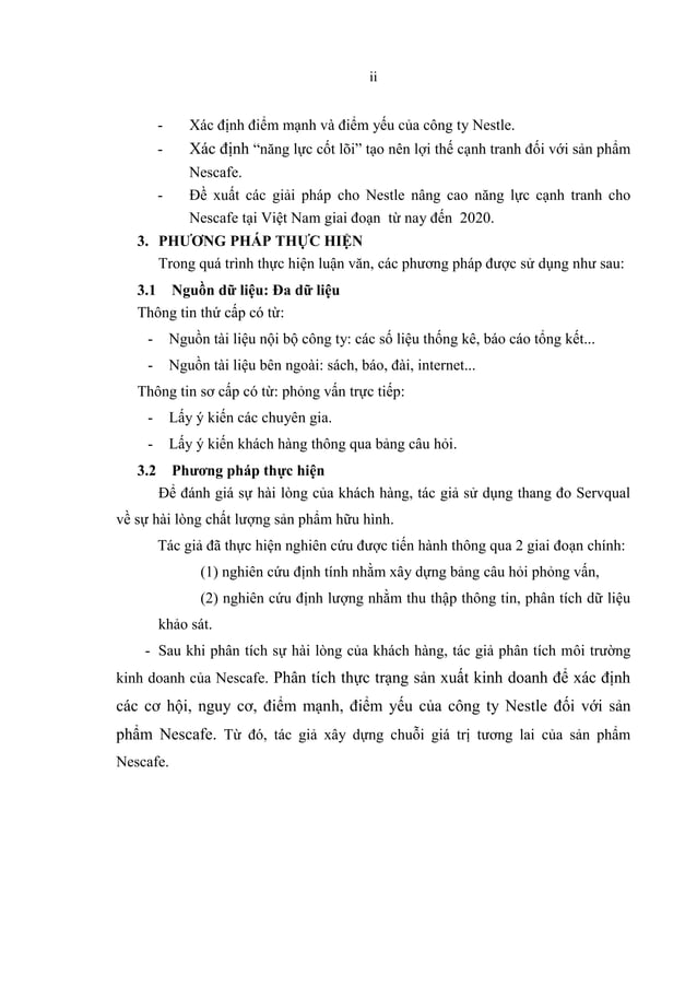 Luận văn: Chiến lược cạnh tranh của công ty Nestle Việt Nam đối với sản phẩm Nescafe tại Việt ...