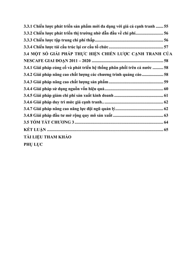 Luận văn: Chiến lược cạnh tranh của công ty Nestle Việt Nam đối với sản phẩm Nescafe tại Việt ...