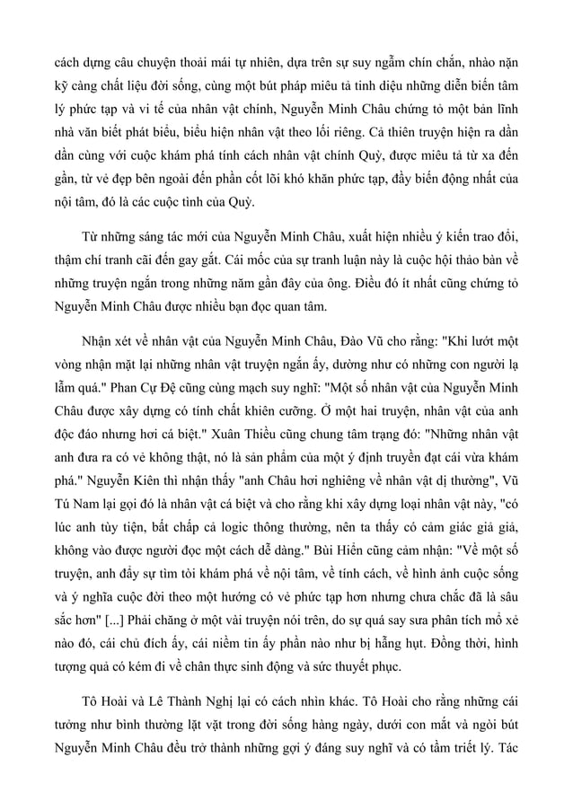 Đề tài: Nghệ thuật xây dựng nhân vật trong truyện ngắn của Nguyễn Minh Châu | PDF