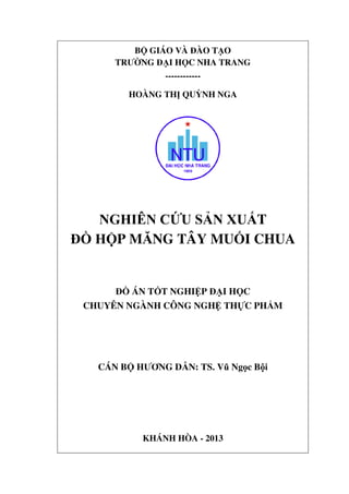 Đề tài: Nghiên cứu sản xuất đồ hộp măng tây muối chua, HAY | PDF