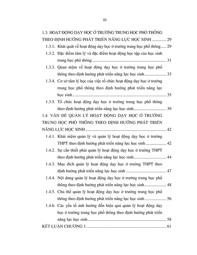 Luận án: Quản lý hoạt động dạy học ở trường trung học phổ thông theo định hướng phát triển năng ...