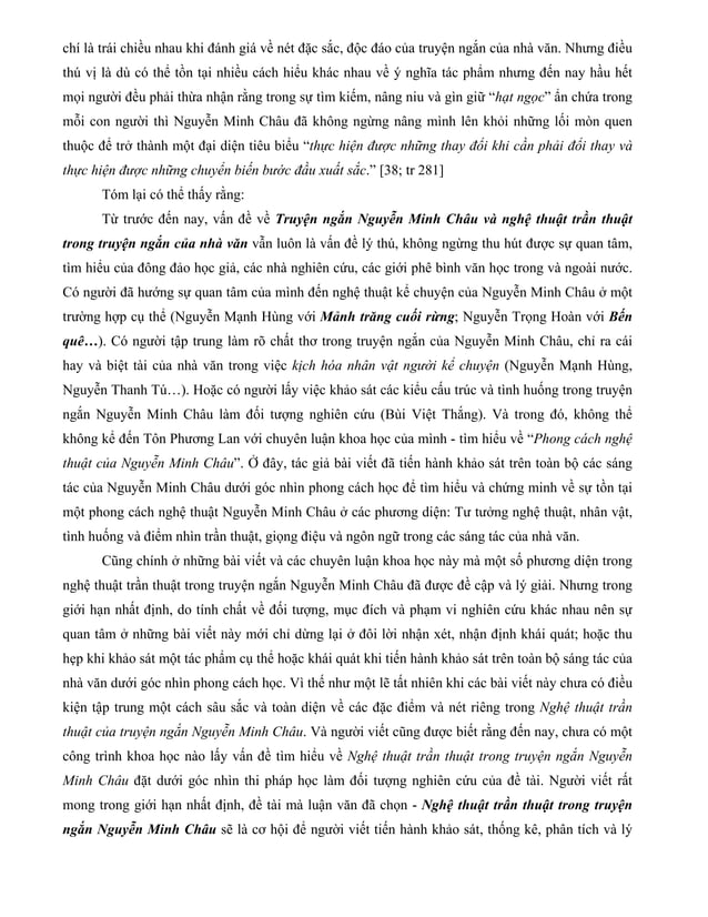 Luận văn: Nghệ thuật trần thuật trong truyện ngắn Nguyễn Minh Châu | PDF