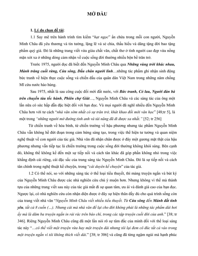 Luận văn: Nghệ thuật trần thuật trong truyện ngắn Nguyễn Minh Châu | PDF