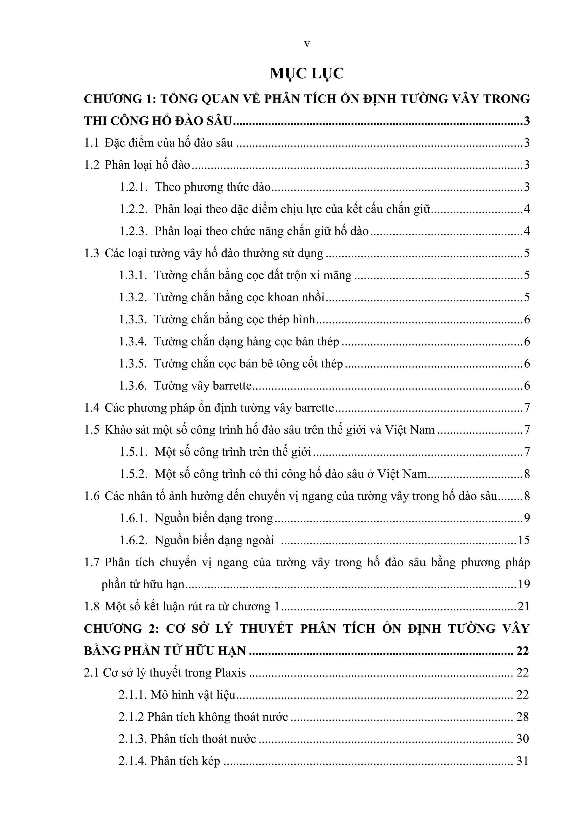 Luận văn: Phân tích ổn định hệ tường vây trong quá trình thi công hố ...