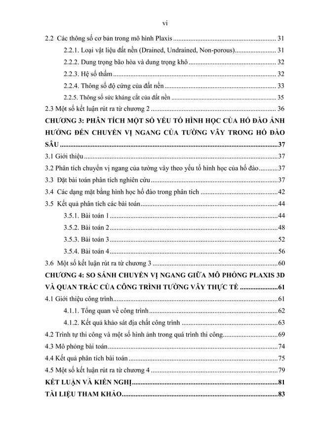 Luận văn: Phân tích ổn định hệ tường vây trong quá trình thi công hố đào sâu bằng mô hình PLAXIS ...