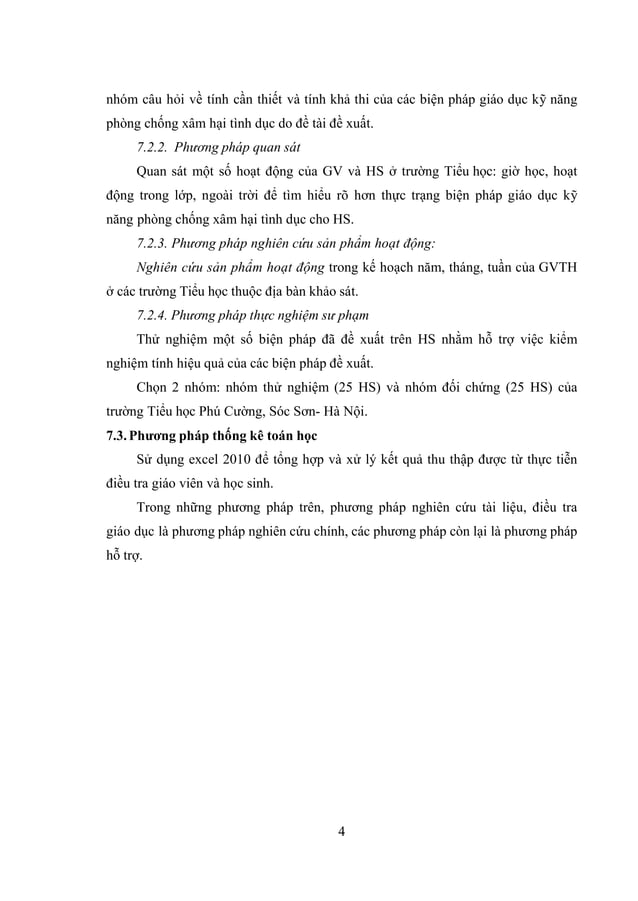 Đề tài: Biện pháp giáo dục kỹ năng phòng chống xâm hại tình dục cho học sinh tiểu học | PDF