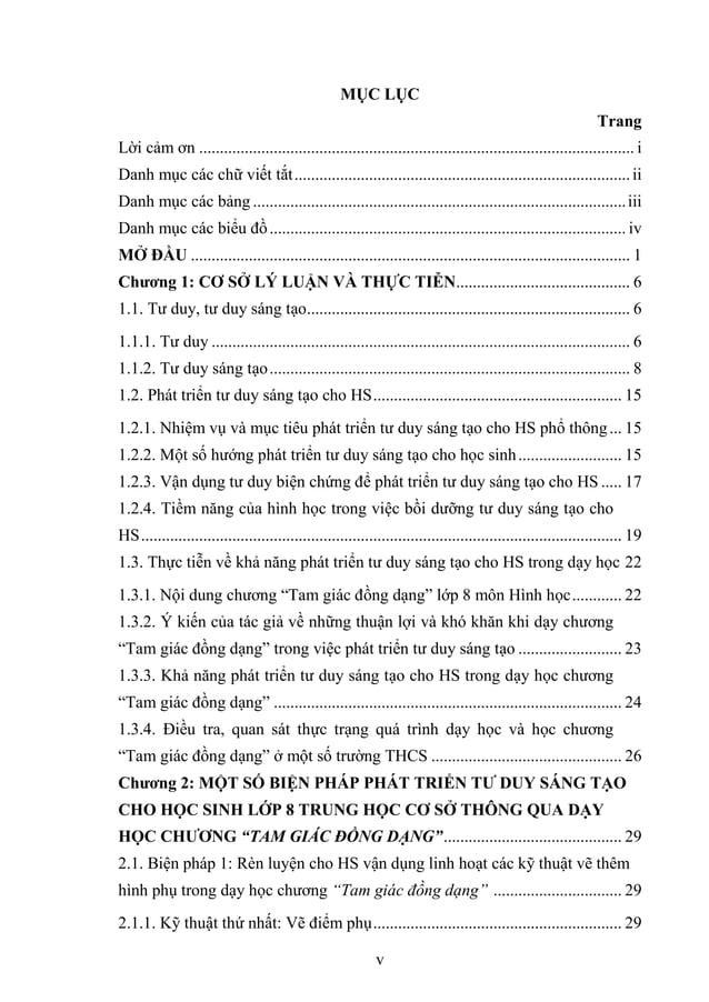 Đề tài: Phát triển tư duy sáng tạo cho học sinh lớp 8 trung học cơ sở thông qua dạy học chương ...