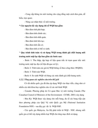 Luận văn: Đánh giá chất lượng nước sông Nhuệ - Đáy đoạn chảy qua địa phận thành phố Hà Nội | PDF