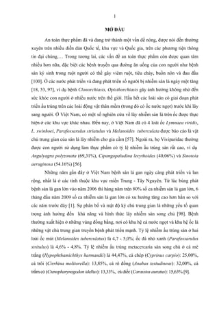 Luận văn: Nghiên cứu thành phần giống loài ốc nước ngọt và ấu trùng ...